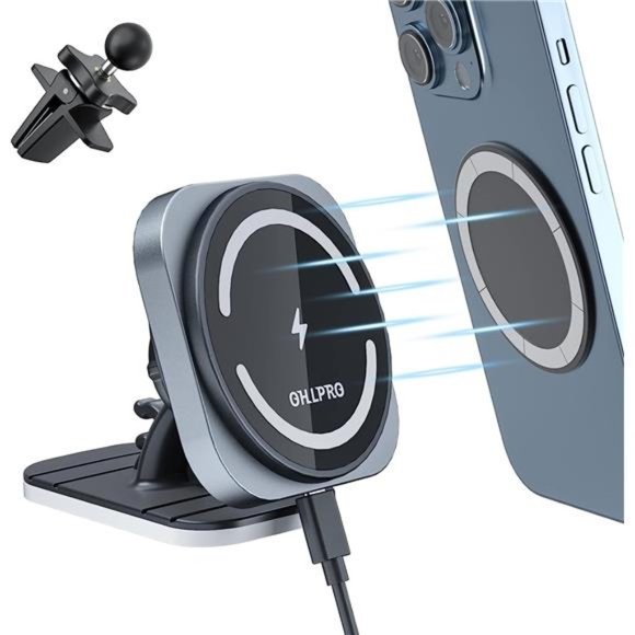 Cell Phones & Accessories | Magnetic Wireless Car Charger 36 Adjustable ...